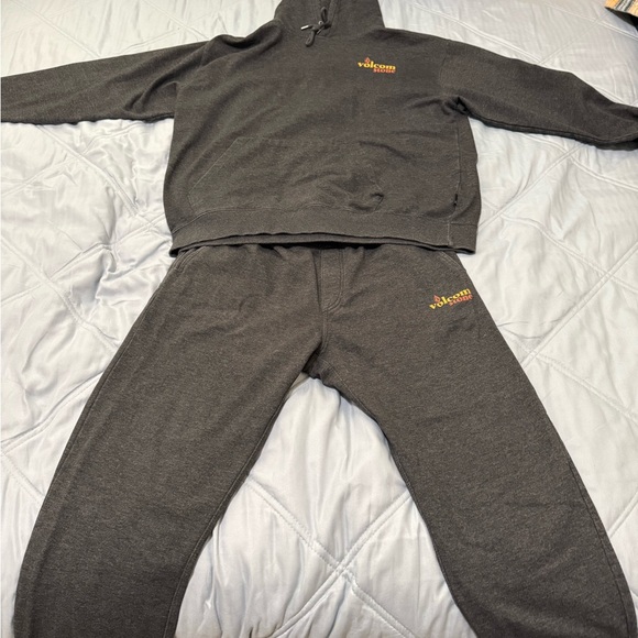Volcom | Pants | Volcom Charcoal Sweatpants And Hoodie Set | Poshmark